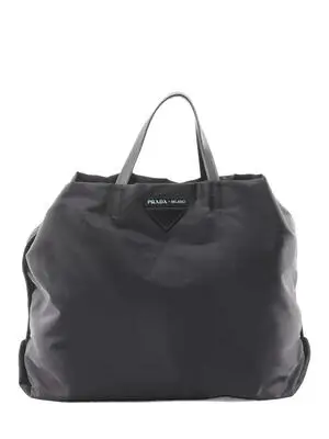 Prada 2010's Tessuto Leather Tote Bag - Black