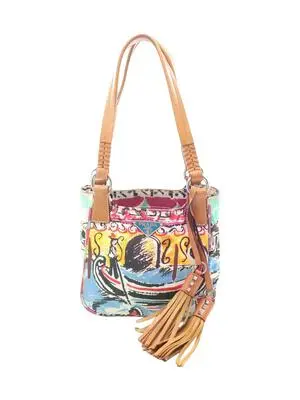 Prada 2000s Printed Leather Handbag - Neutrals