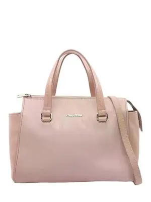 Miu Miu 2000s Leather Tote Bag - Pink