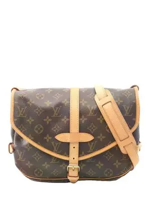 LOUIS VUITTON 2003 Monogram Leather Crossbody Bag - Brown