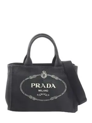 Prada 2010s Canapa Logo Tote Bag - Black