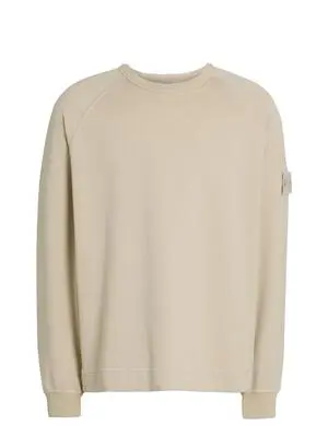 Stone Island Appliquéd Cotton-blend Terry Sweatshirt - Beige