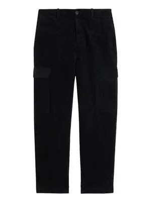 FRAME Tapered Cotton-corduroy Cargo Pants - Black