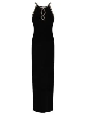 Sandro Crystal Embellished Knitted Maxi Dress - Black