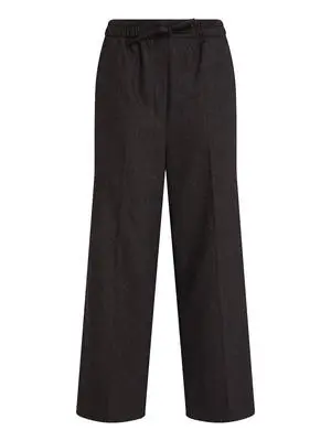 Sandro Wool-blend Wide-leg Pants - Dark Brown