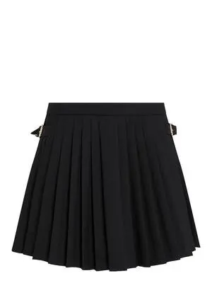 SANDRO Skirt-Style Overlay Wool-Blend Twill Shorts