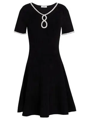Sandro Crystal-embellished Velvet Mini Dress - Black