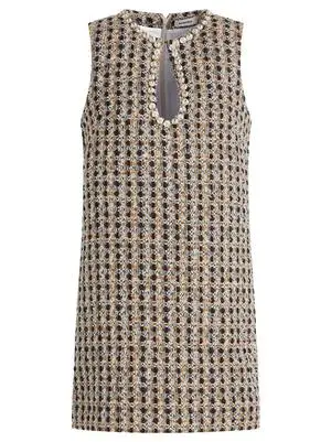 Sandro Crystal-embellished Tweed Mini Dress - Camel