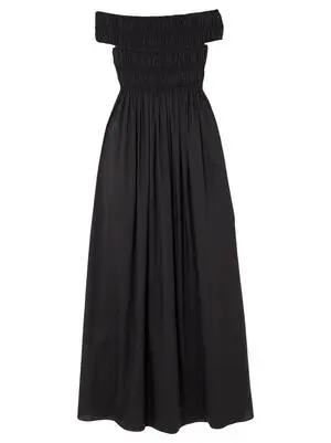 Matteau Off-the-shoulder Shirred Maxi Dress - Black