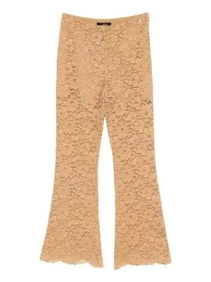 TWINSET Floral-lace Flared Leg Trousers - Neutrals