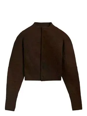 Jacquemus Buttoned Textured Crocodile Embossed Cardigan - Brown