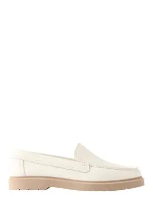 Brunello Cucinelli Textured-leather Loafers - Neutrals