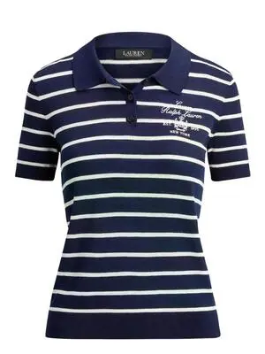 Ralph Lauren Striped Polo Shirt Blue