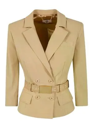 Elisabetta Franchi Belted Double-breasted Jacket - Neutrals