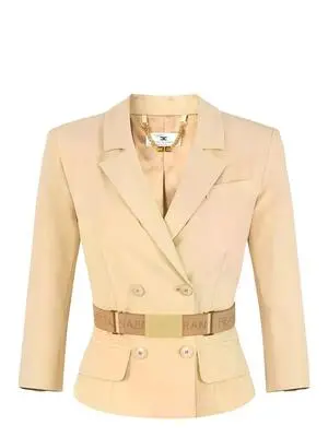 Elisabetta Franchi Belted Double-breasted Jacket - Neutrals