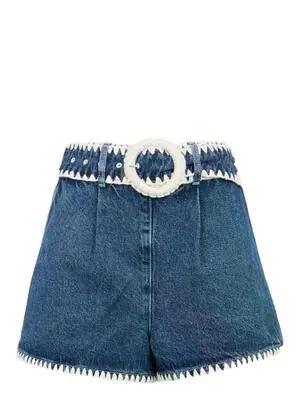 Farm Rio Crochet Pocket Shorts - Blue