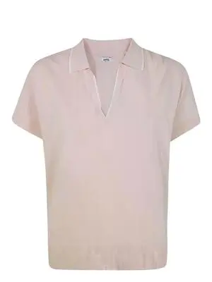 Aspesi Contrast-trim V-neck Top - Pink