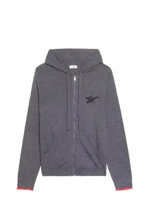Zadig&Voltaire Hooded Zip Up Sweatshirt - Grey