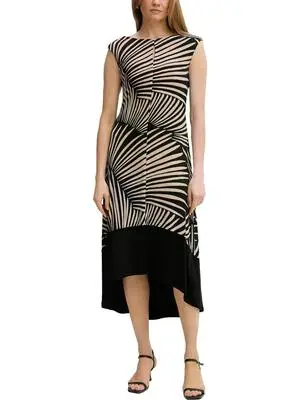 Joseph Ribkoff Patterned Midi Dress - Black