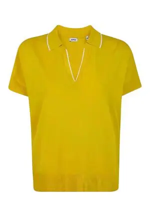 Aspesi Contrast-trim Polo Top - Yellow