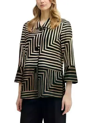 Joseph Ribkoff Geometric-striped Shirt - Black