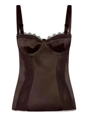 NICHOLAS Dara Lace-detail Top - Brown