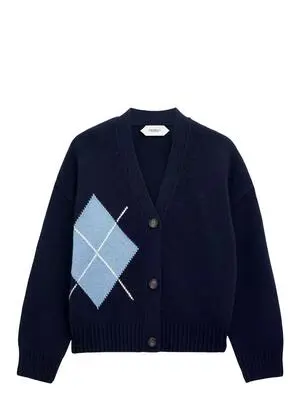 Pringle Of Scotland Argyle Cashmere Cardigan - Blue