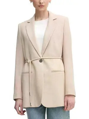 MARC AUREL Belted Button Blazer - Neutrals