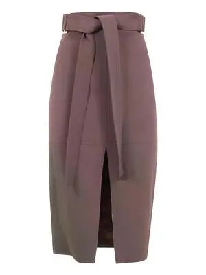 Elisabetta Franchi Belted Midi Skirt - Purple