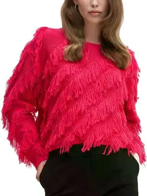 OUI Fringed Sweater - Red