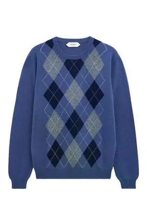 Pringle Of Scotland Argyle Crew-neck Sweater - Blue