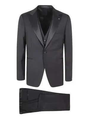 Tagliatore Peak-lapel Suit - Black