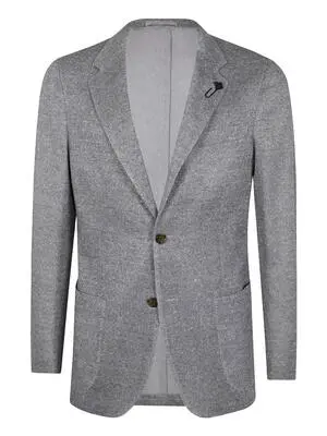 LARDINI Flower-pin Blazer - Grey