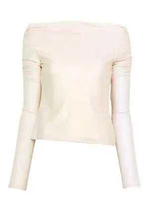 Andamane Ruched Off-shoulder Top - Neutrals