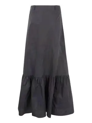 Mantū Maxi Skirt With Ruffle Detail - Grey