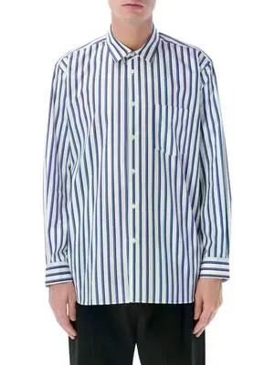 Comme Des Garçons Striped Cotton Shirt - White