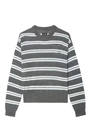 Zadig&Voltaire Striped Cashmere Sweater - Grey