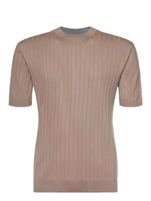 Eleventy Ribbed T-shirt - Neutrals