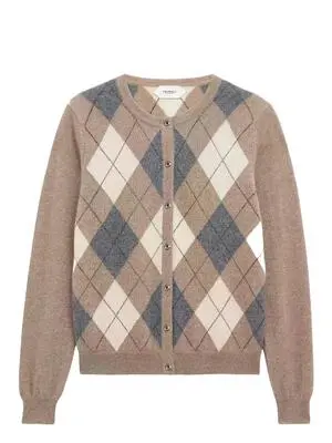 Pringle Of Scotland Argyle Crew-neck Cardigan - Neutrals