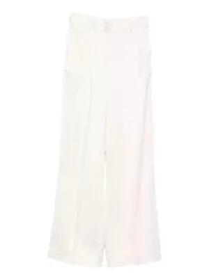 Andamane Pleated Wide Leg Trousers - White