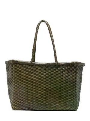 Dragon Diffusion Woven Leather Tote Bag - Green