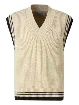 Ami Ribbed Knit Vest - Neutrals
