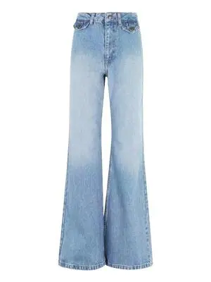 ROTATE BY BIRGER CHRISTENSEN Flared High-waisted Jeans - Blue