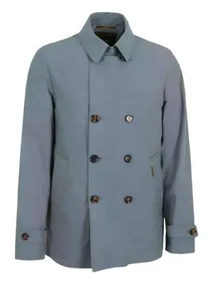 MOORER Double-breasted Coat - Blue