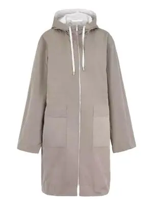 Peserico Hooded Pocket Coat - Neutrals