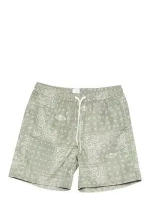 Eleventy Paisley Swim Shorts - Green