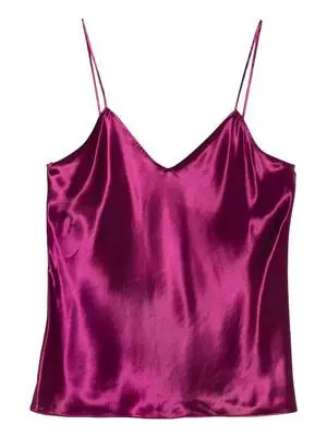 Alberta Ferretti Spaghetti-strap V-neck Top - Purple