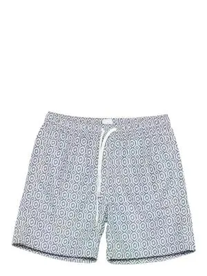 Eleventy Geometric-pattern Swim Shorts - Blue