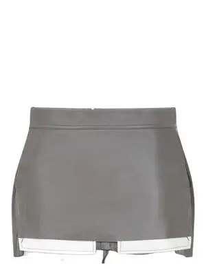 Rick Owens Mini Leather Skirt - Grey