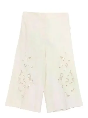 TWINSET Floral-embroidered Culottes - Neutrals